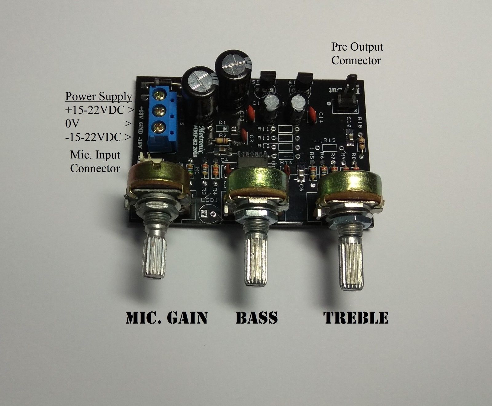 Microphone HQ. Low Noise Preamplifier Board With Gain Bass Treble ...